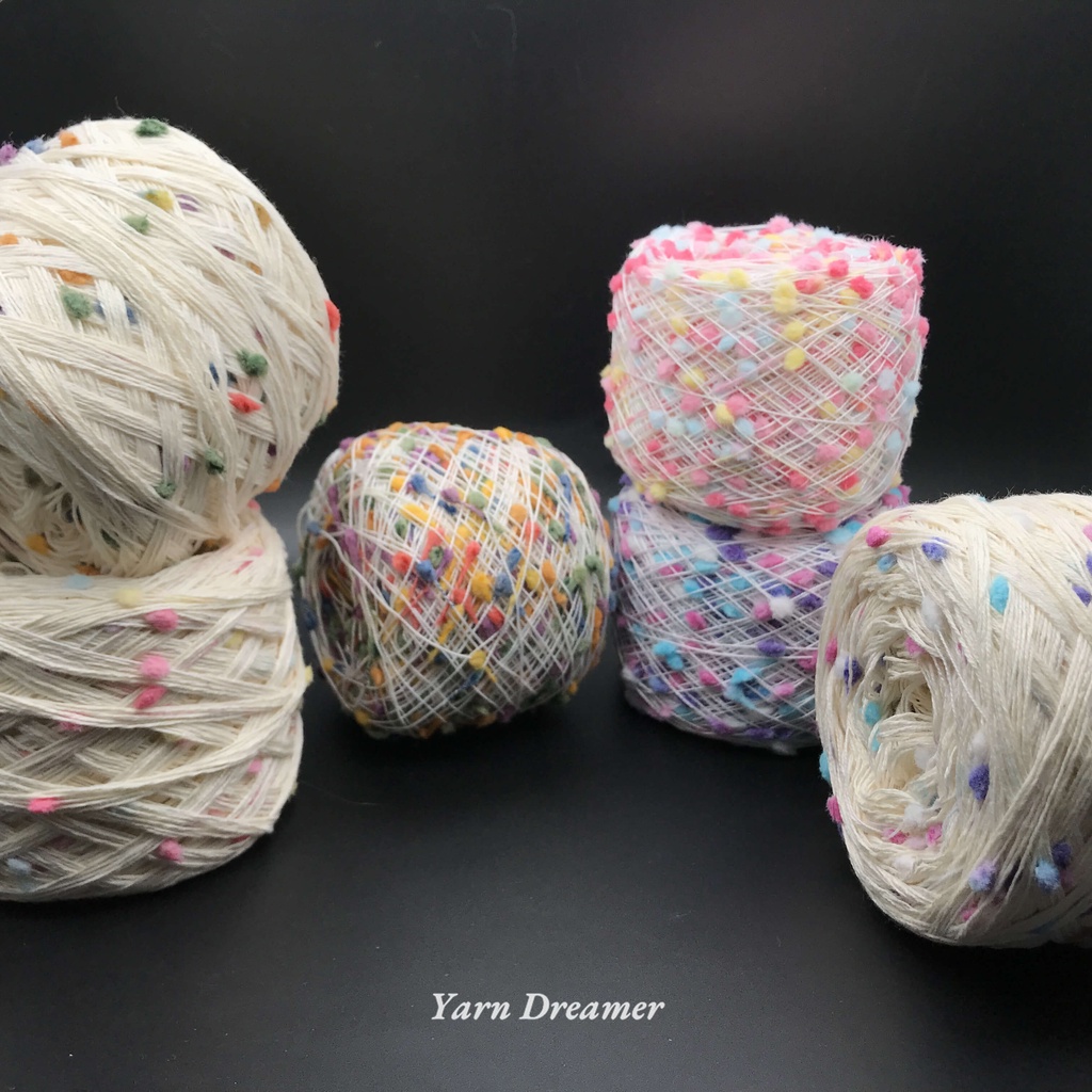 12 Styles Polka Dots Cotton Yarn for Crochet Thread Knitting Yarn ...