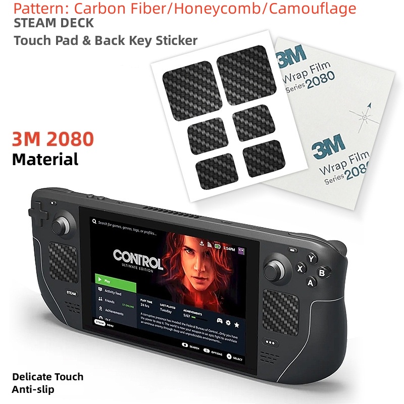 Jackforce Carbon Fiber Texture Protective Film for Steam Deck Touch Pad ...
