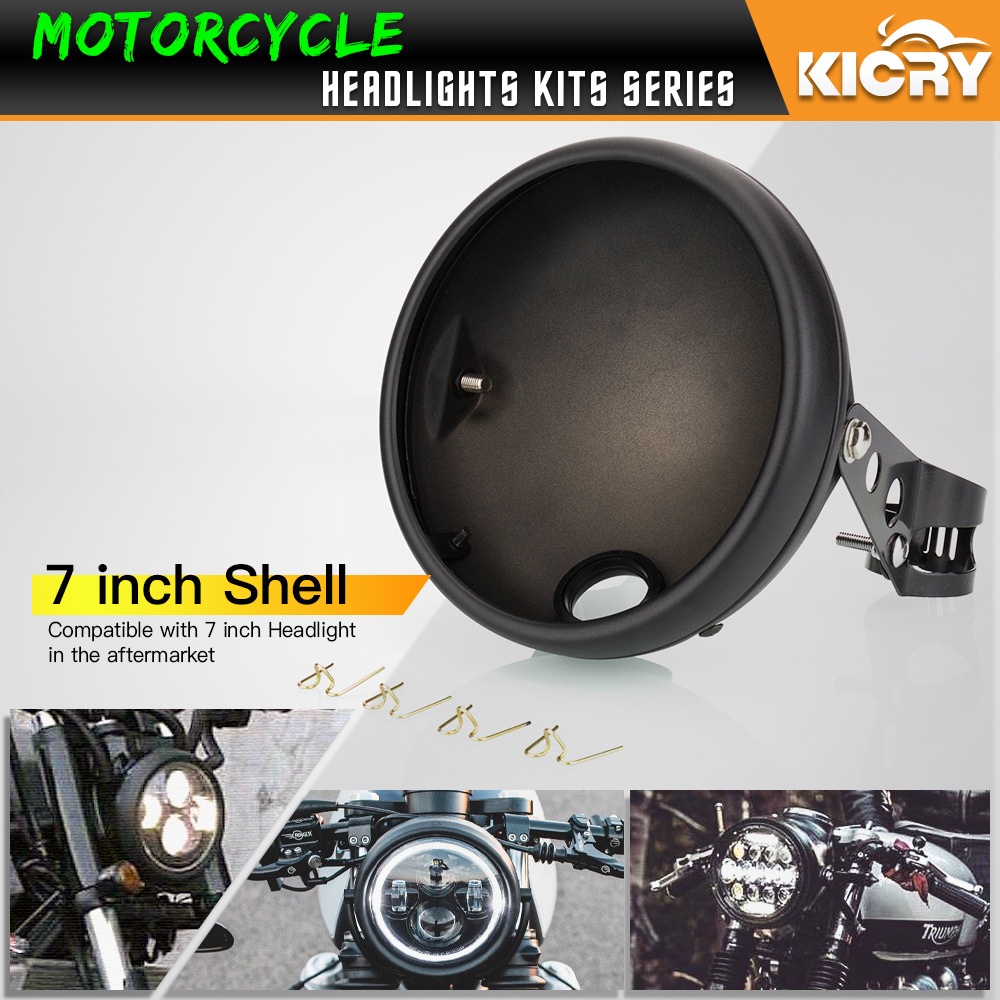 Motorcycle Modified 7-Inch Headlight Shell Barrel Suitable for 23cm ...