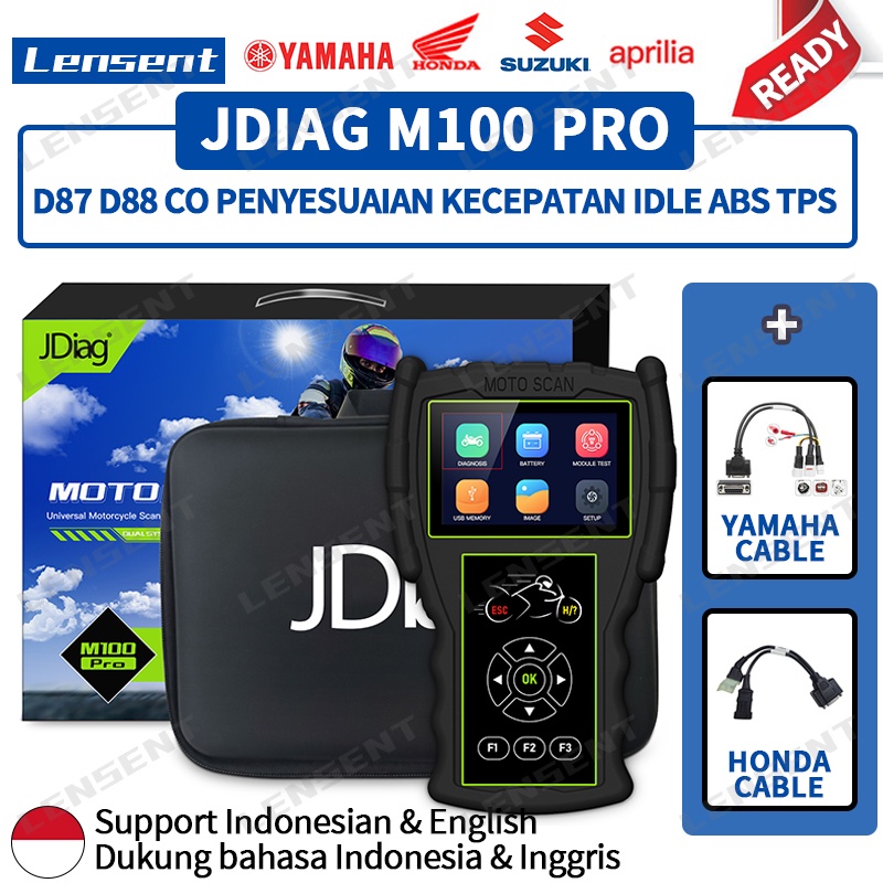 Lensent Ready JDIAG M100 Pro D87 D88 Obd2 Motorcycle Scanner Battery ...