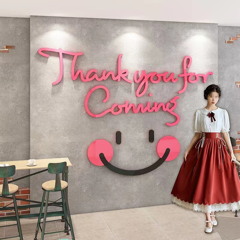 Welcome Slogan Front Desk Welcome Smiley Face Emoji Wall Sticker ...