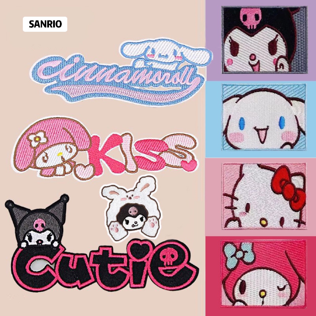 Self-Adhesive Sanrio Embroidery Cloth Stickers DIY Clothes Decoration ...