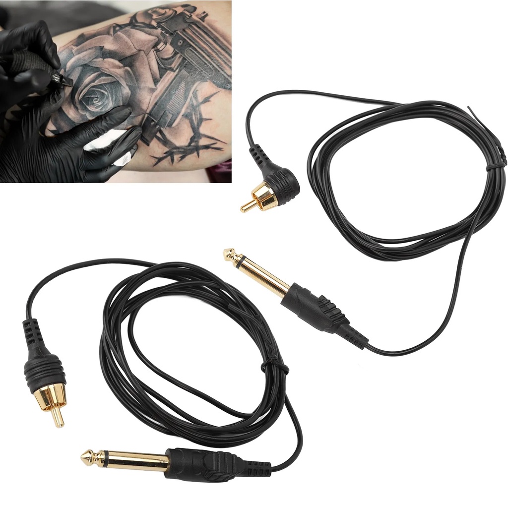 2m/6.6ft RCA/DC Tattoo Clip Cord TPE Cable Gold Plated Pure Copper For ...