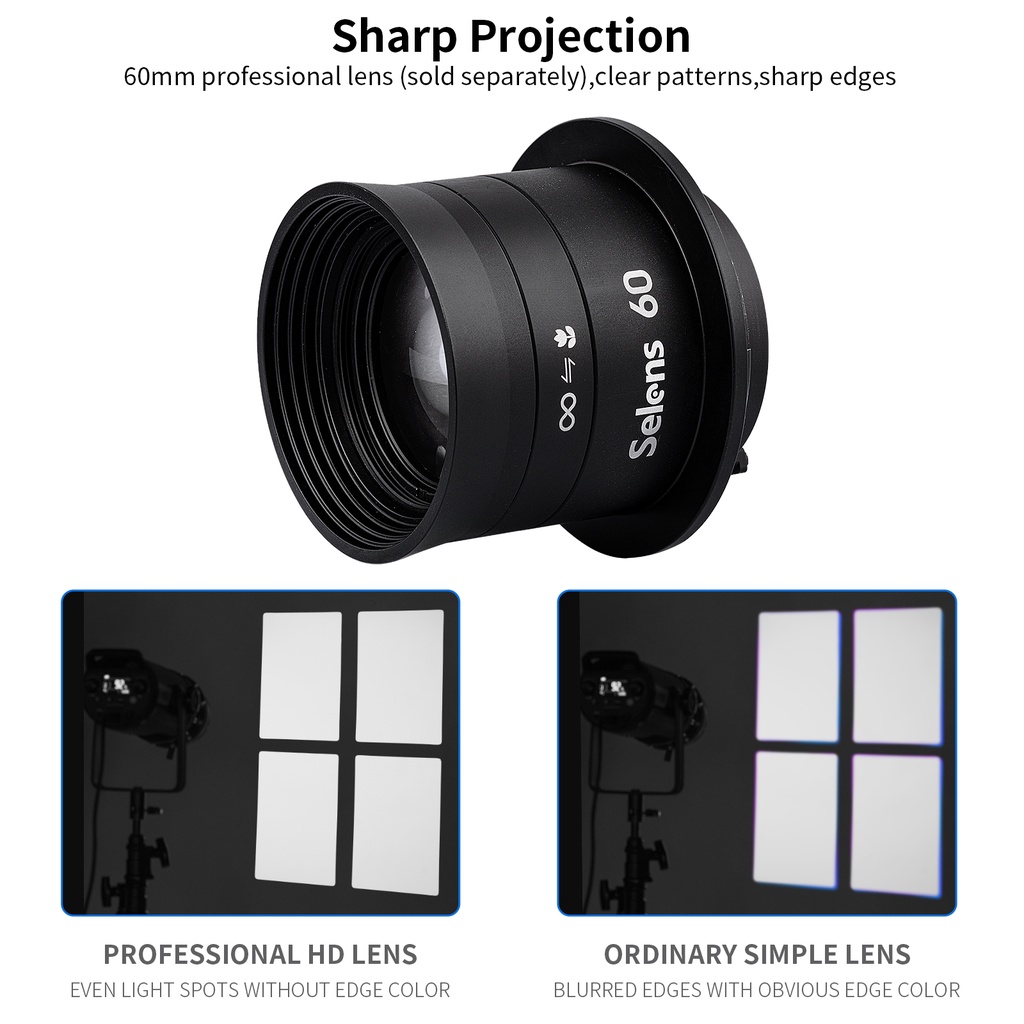 Selens EF Lens 60mm for Selens Bowens Mount Conical Snoot | Shopee ...