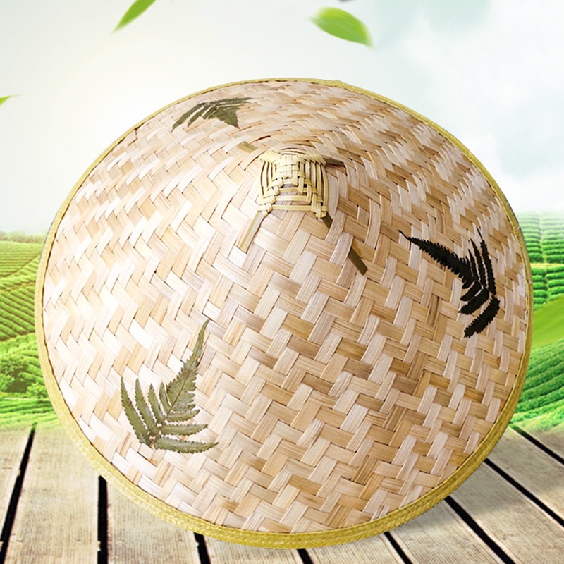Coolie Hat Chinese Bamboo Cone Hat Asian Fishing Sun Hat Farmer ...