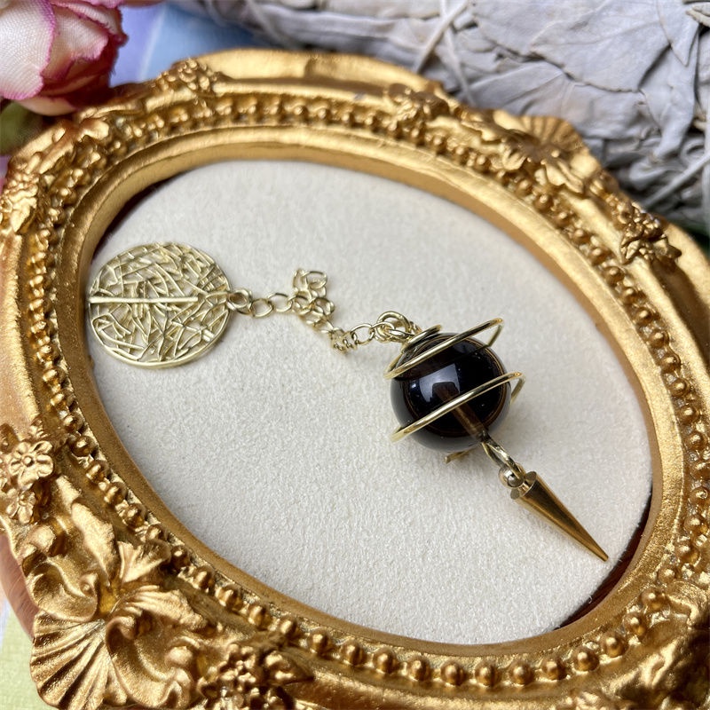 Obsidian Pendulum Pendulum Pendant Necklace Planet Ice Obsidian Pendant ...