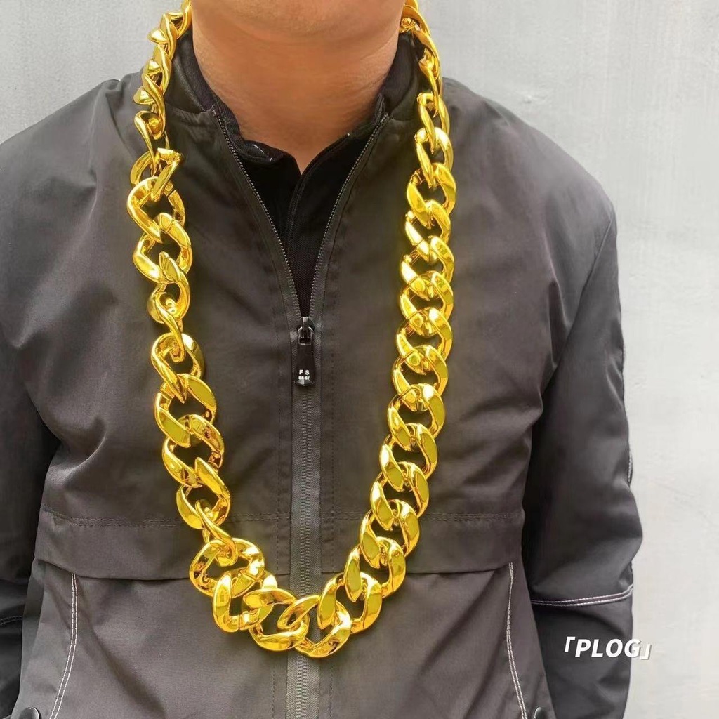 Big Gold Chain Props Influencer Simulation Big Chain Douyin Exaggerated ...