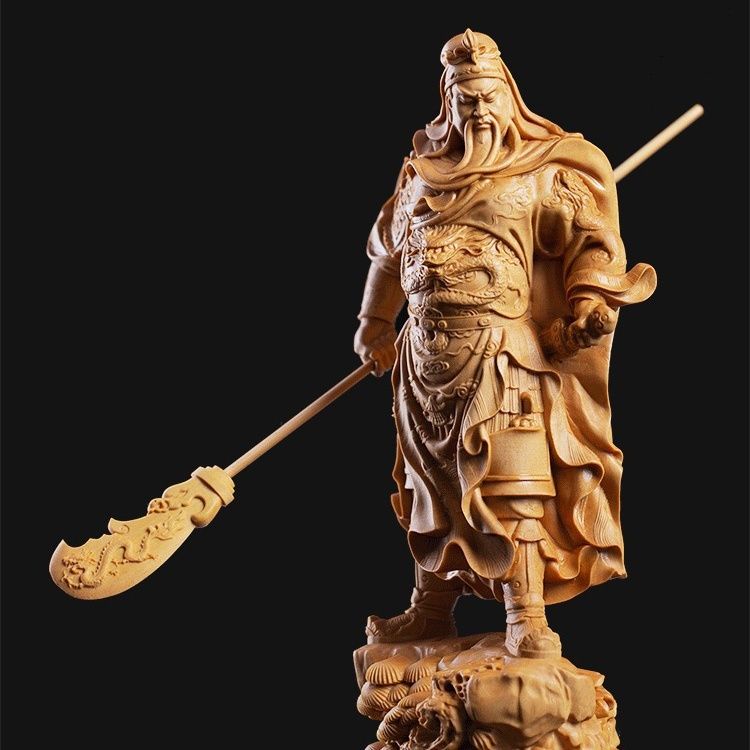 Guan Gong Wu God of Wealth Statue Boxwood Carving Master Guan Antique ...
