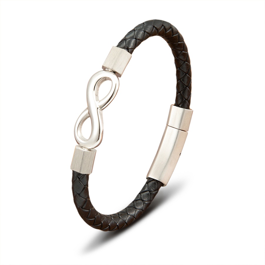 Leather Bracelet Infinity Shape Popular Pattern Men's Bracelet for Men ...