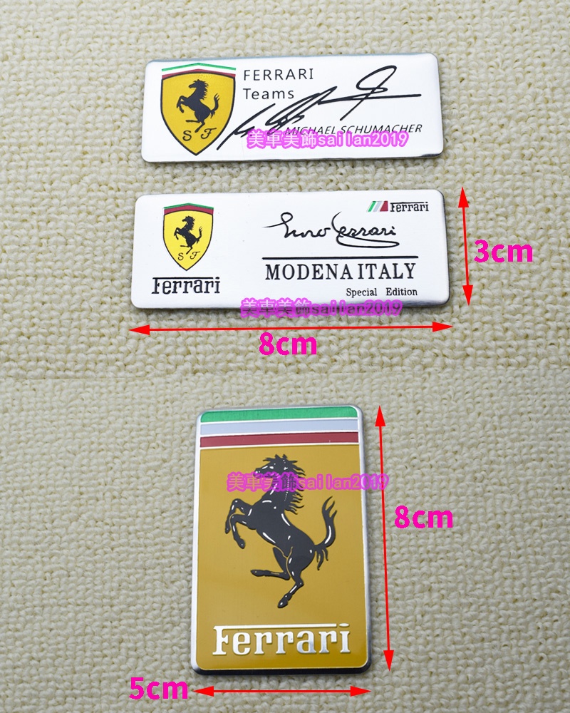Suitable for FERRARI Car Label Metal Sticker FERRARI Team Thin Aluminum ...