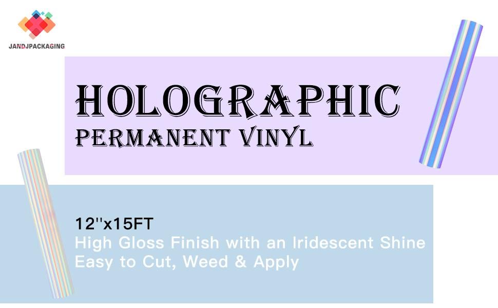 HTVRONT Holographic Permanent Self Adhesive Vinyl Sticky Back Sign ...