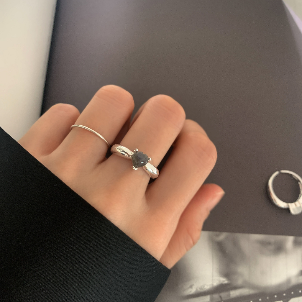 [Cozywhite] 2Color Gemstone Silver925 Ring (Free Size) | Shopee Philippines