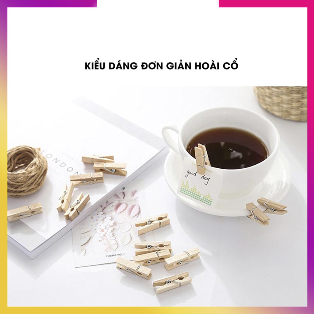 Combo of 1000 wooden photo clips with 3.0mm photo string, carefully ...