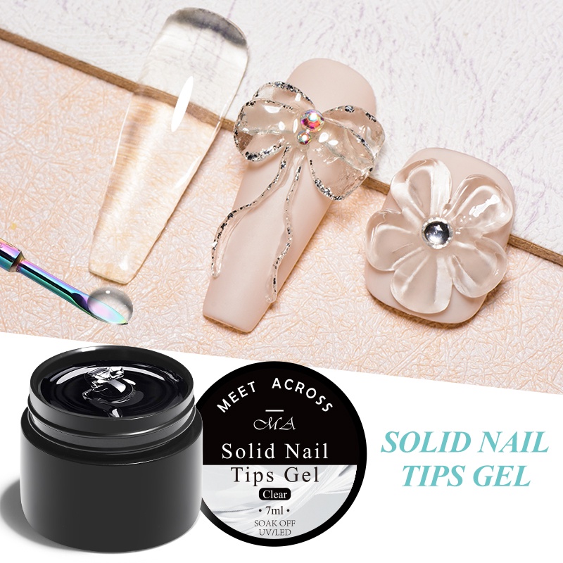 MEET ACROSS 7g Solid Nail Tips Gel Nail Polish for Nail Extension Gel ...