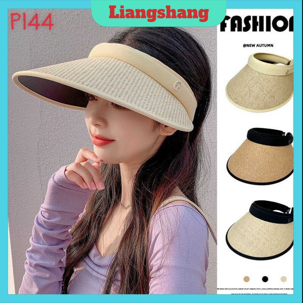 G-shaped open-top straw hat Luxurious beach straw hat with large brim ...