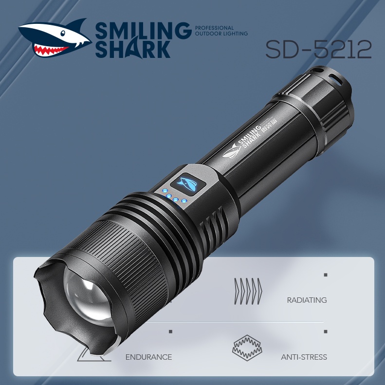 Smiling Shark SD5212 M80 White Laser Flashlight USB Rechargeable Torch ...