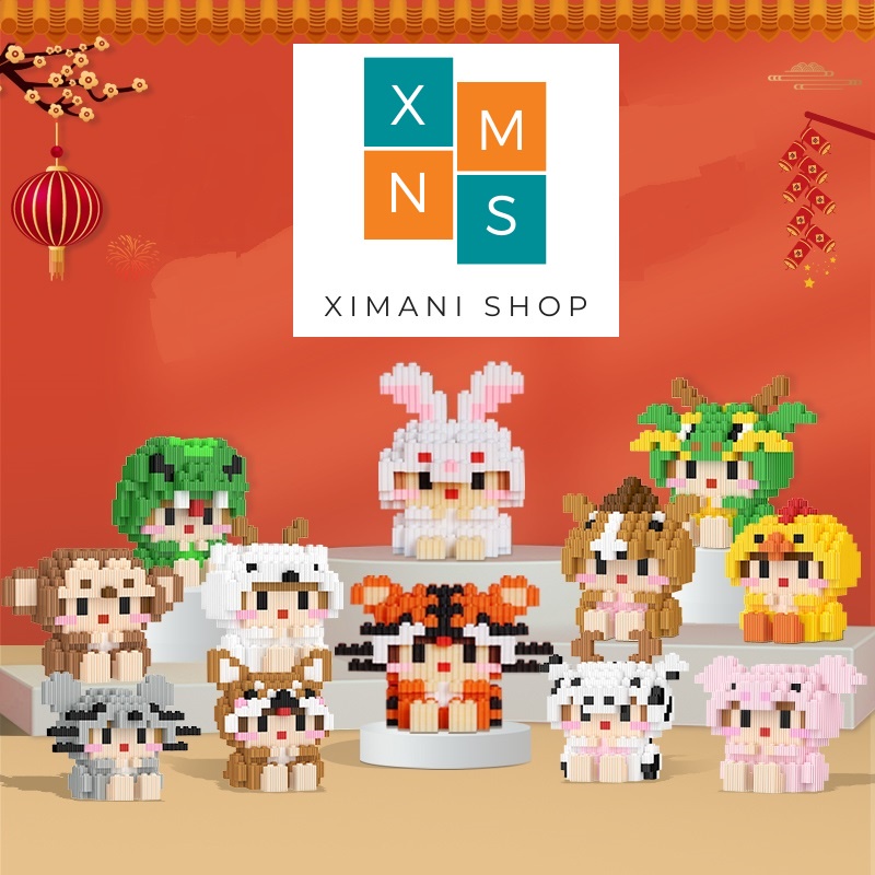 Lego Assembly Model 12 Zodiac Animals 3D Complete Set of Characters ...