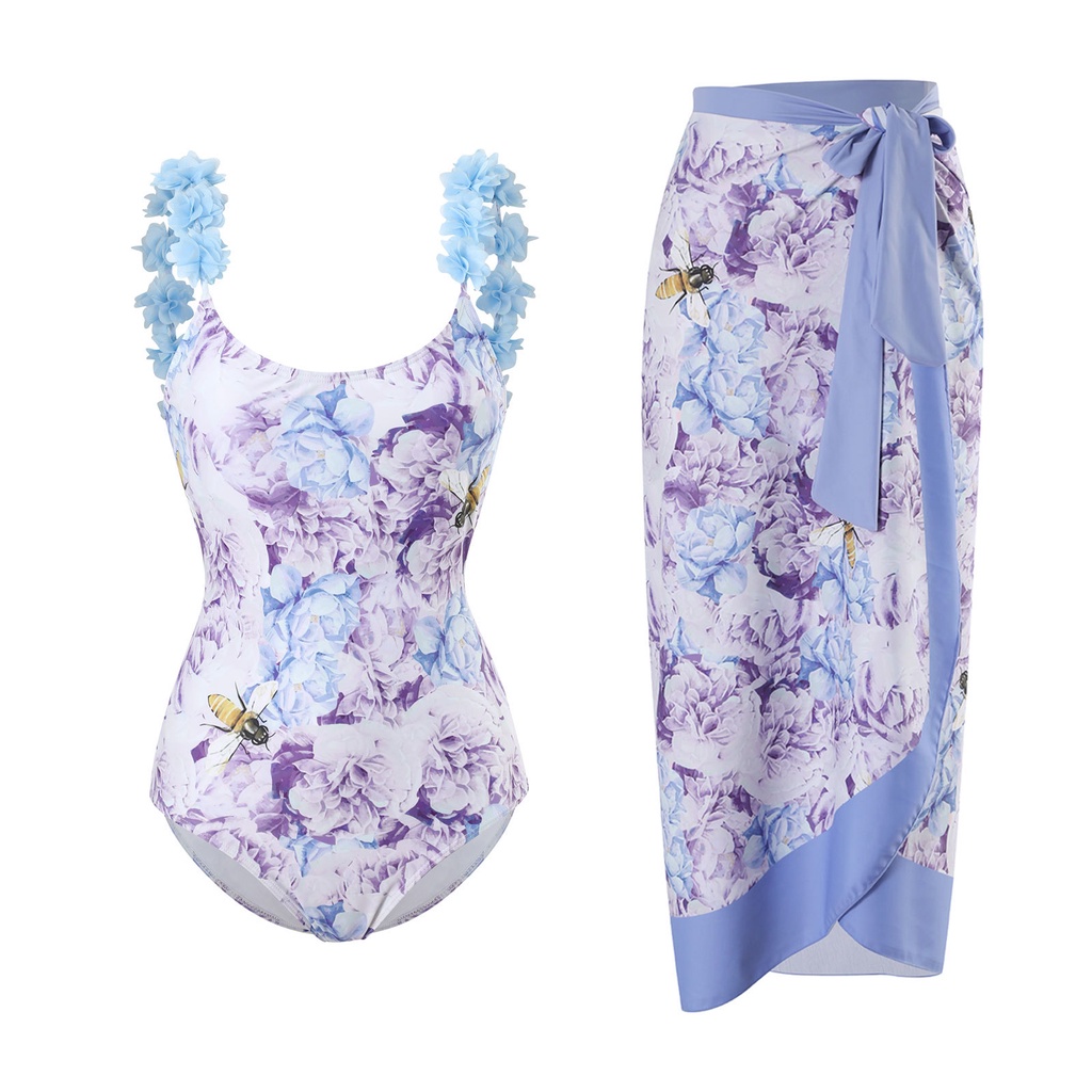 Petal Trim Backless Fashion One Piece Swimsuit Women String Bathing ...