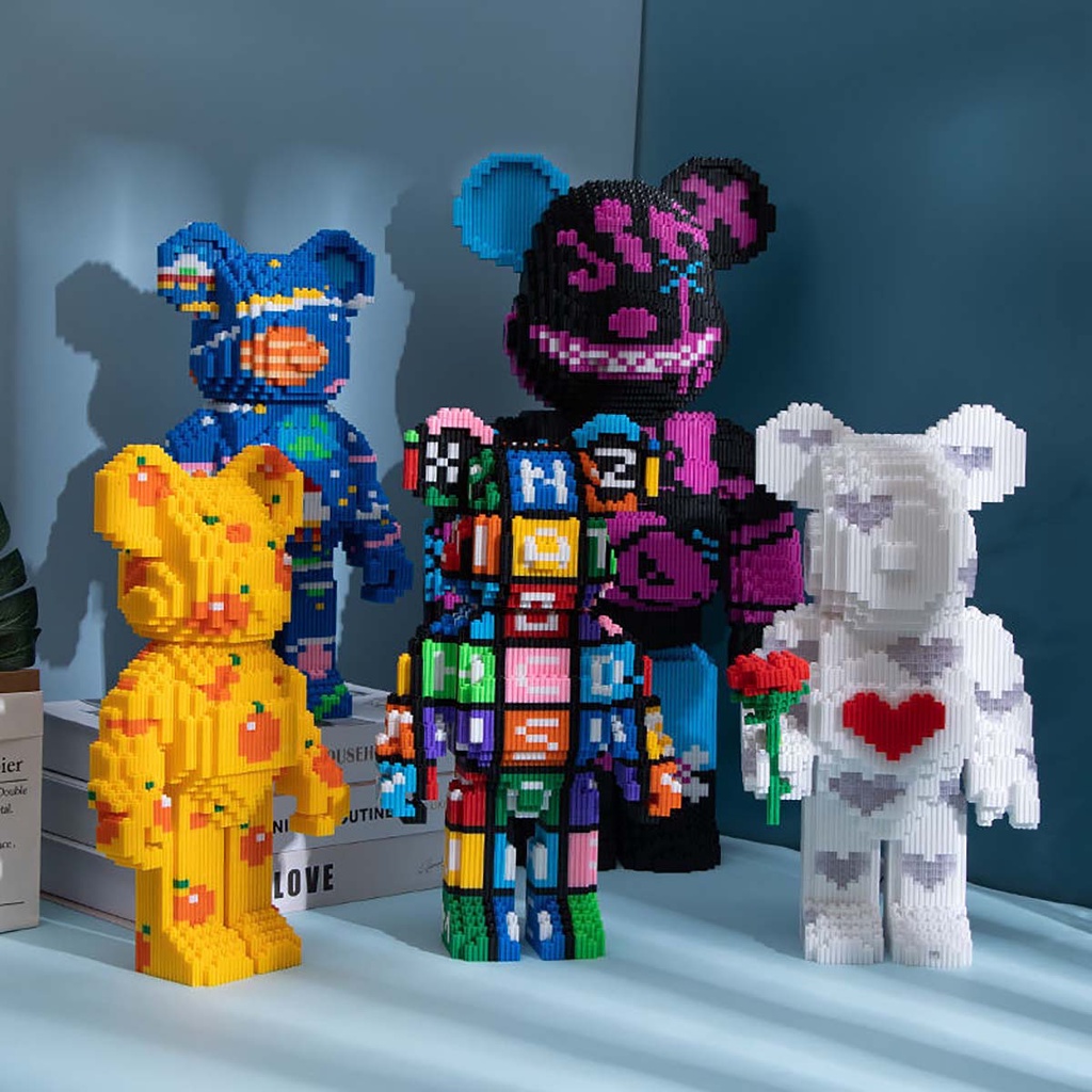 Bearbrick Bear Assembly Model Holding Flowers With Led Light Drawer ...
