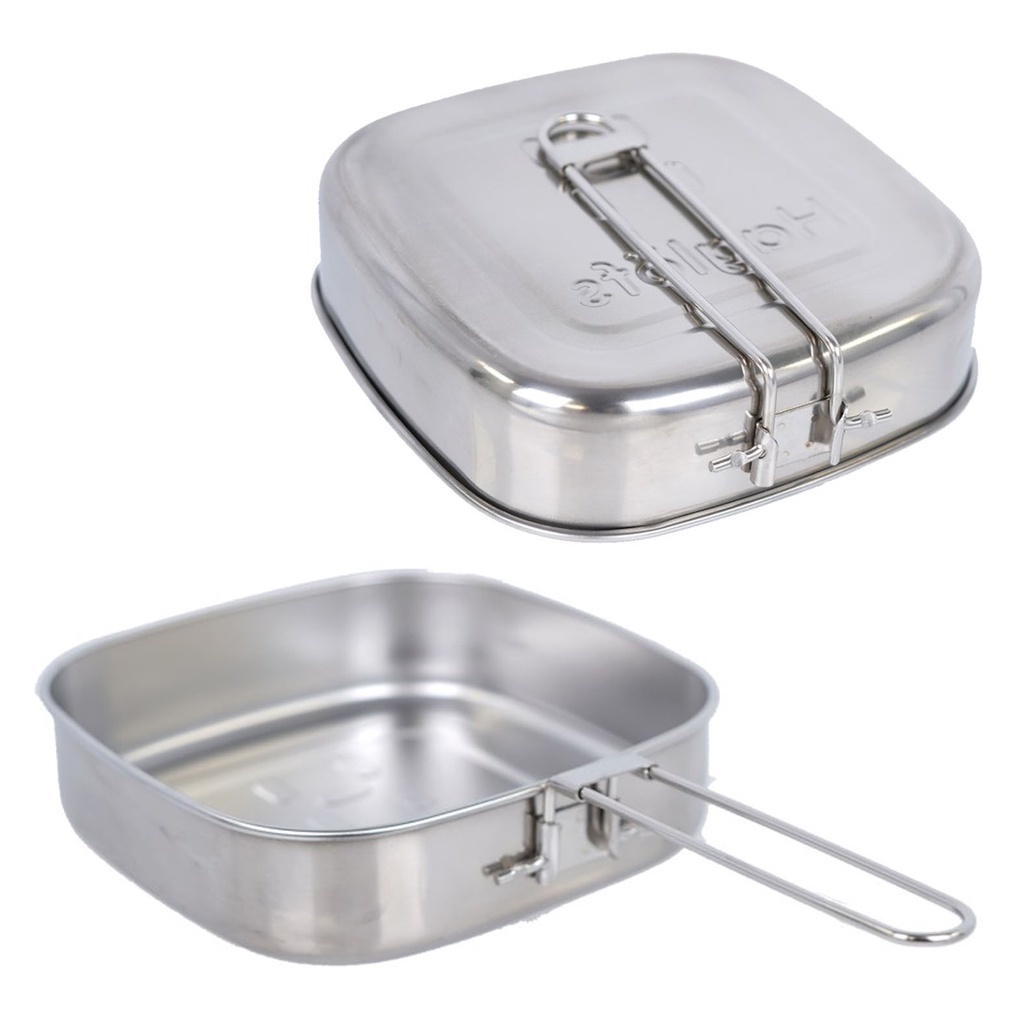 Convenient foldable 2 in 1 stainless steel pan for picnics, made in ...