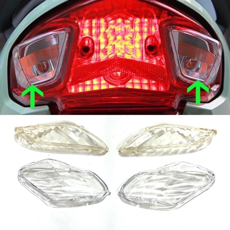 Wave 100/110 Front and Rear White Turn Signal Cover Set, Extremely ...