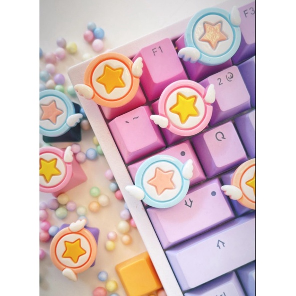 Cute Sakura Angel Wings Keycap Mechanical Keyboard Button | Shopee ...