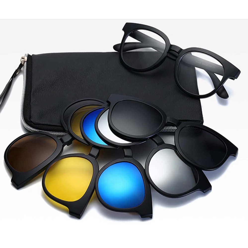 Hcm 6 in 1 multi-purpose glasses, super cute cat-eye round frame ...