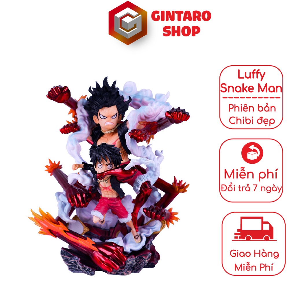 Extremely cool and sharp One Piece Luffy Snake Man Chibi Model, 16cm ...