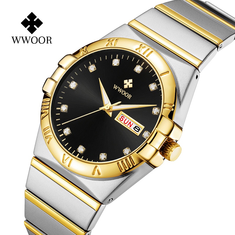 Wwoor Mens Watches Top Brand Luxury Stainless Steel Quartz Watch Men ...