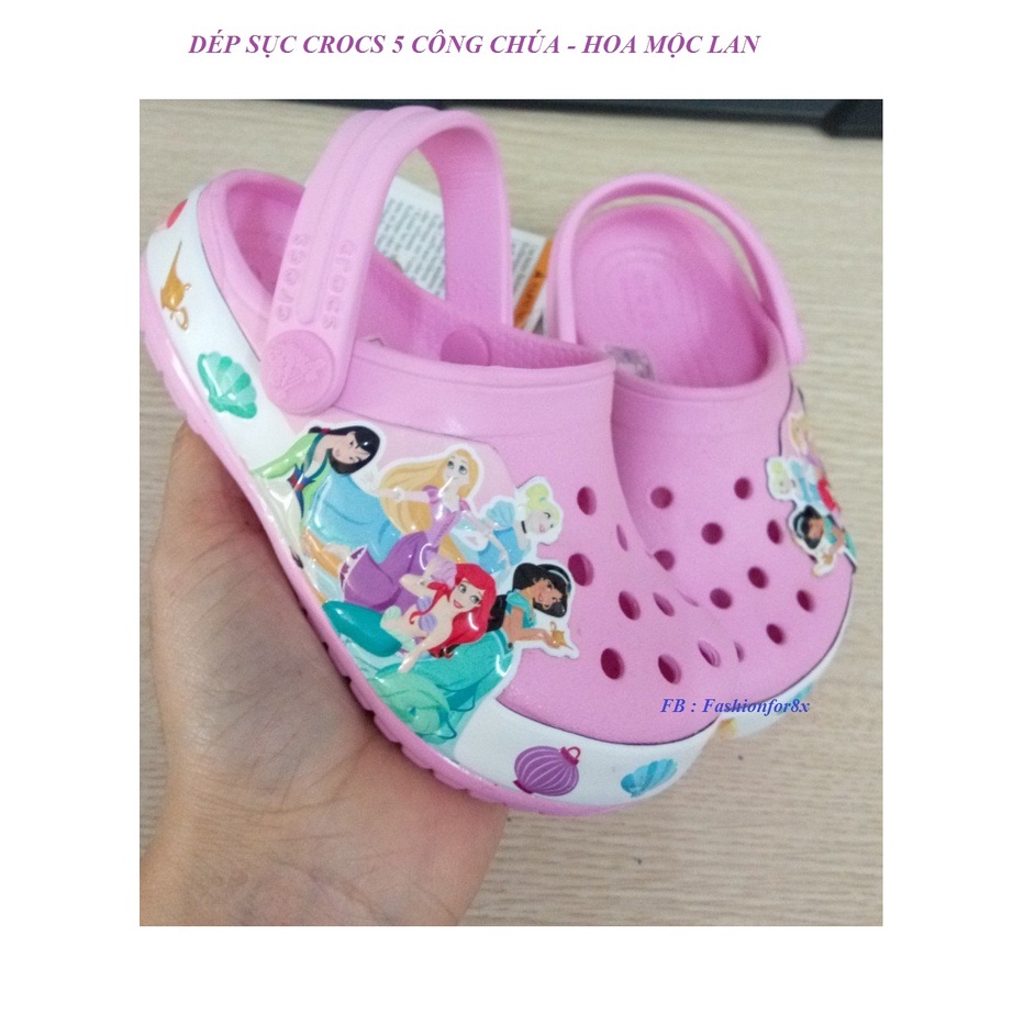 Crocs With 5 Princess Pattern For Children - Magnolia Flower, PB68 ...