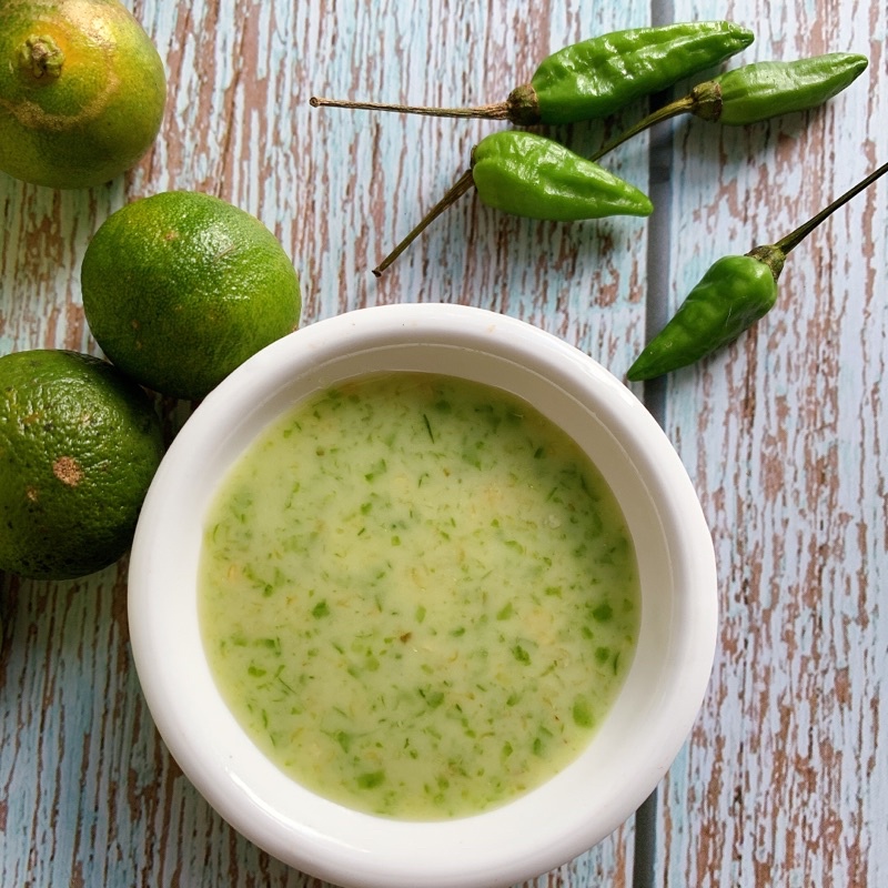 Green chili salt sauce for dipping pure seafood rice paper | Shopee ...