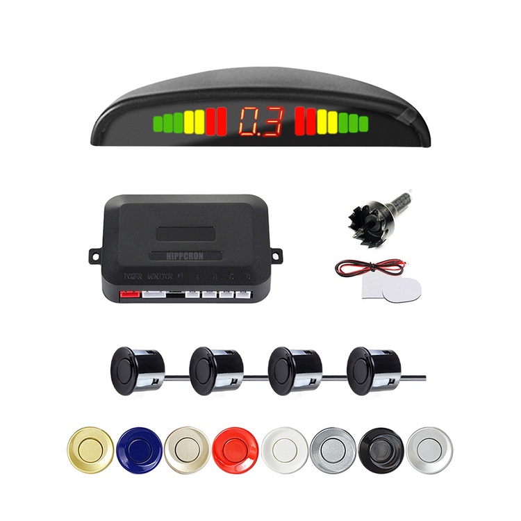 Car Parking Sensor Kit LED Didsplay 4 Sensors 22mm Reverse Radar ...