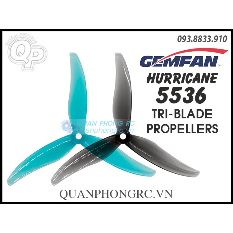 2 bag GEMFAN 5 inch Hurricane 5536 3-Blade Propellers (4 Pcs) | Shopee ...