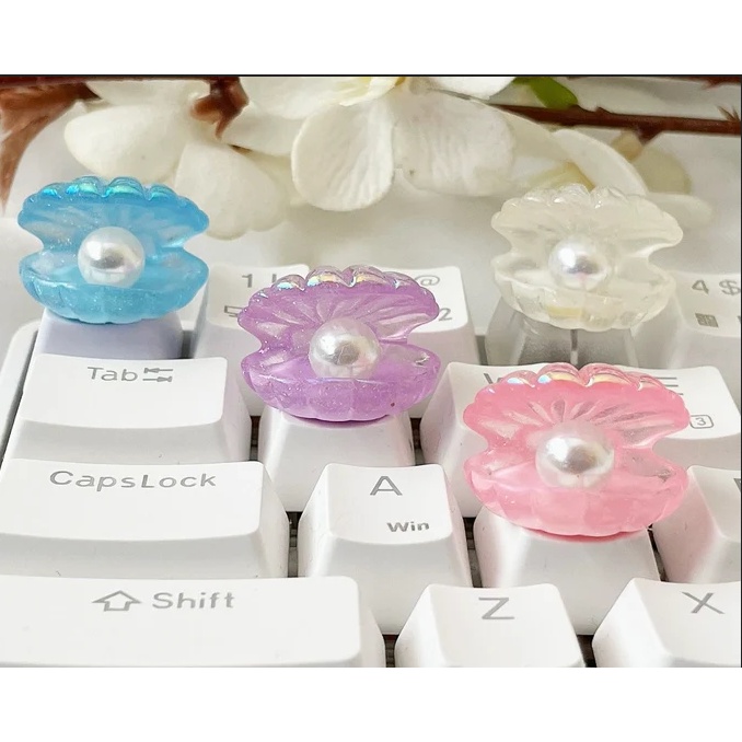 Super Beautiful Pink Pearl Mechanical Keyboard Buttons as Gifts Keycaps ...