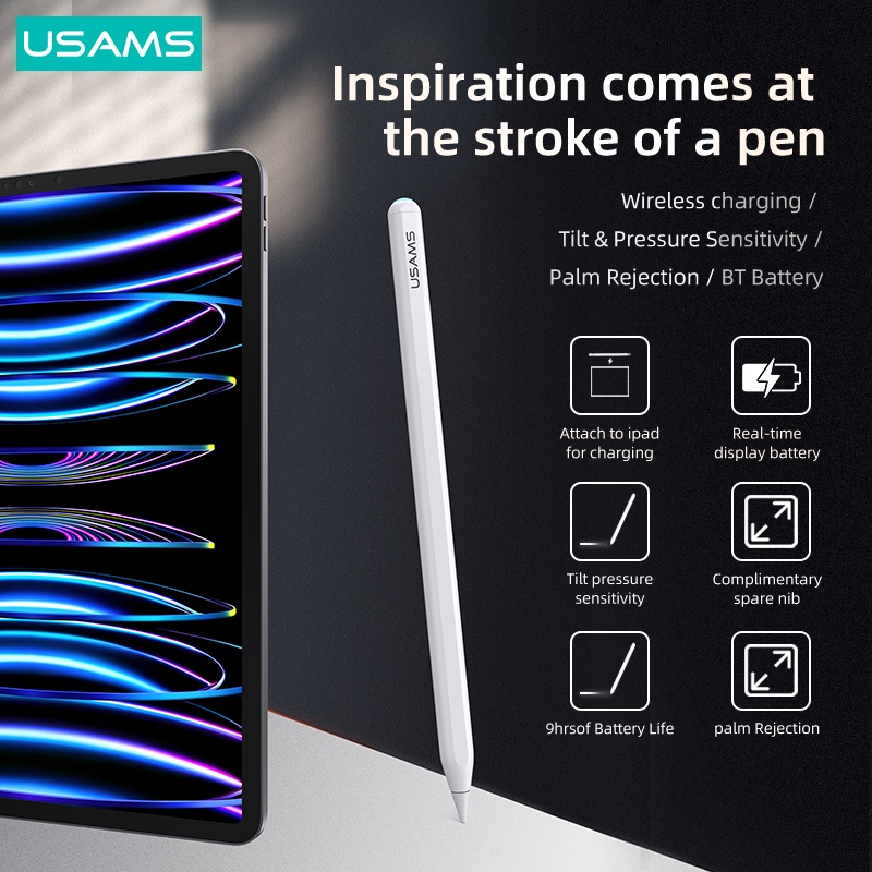 USAMS Pencil Magnetic Charging Tilt sensitive Active Touch Capacitive ...