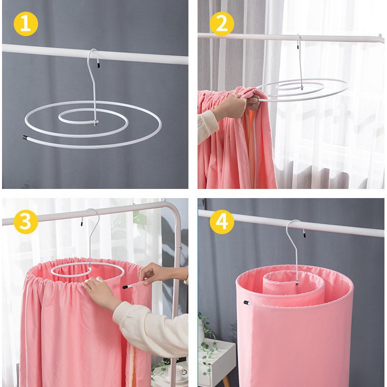 Convenient stainless steel spiral blanket drying hook with load ...