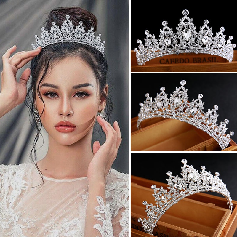 Crystal Flower Crown Wedding Tiara Party Prom Headwear | Shopee Philippines