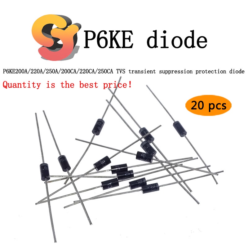 20pcs P6KE120A/130A/150A/160A/170A/250A/CA Single Two-Way TVS Instant ...