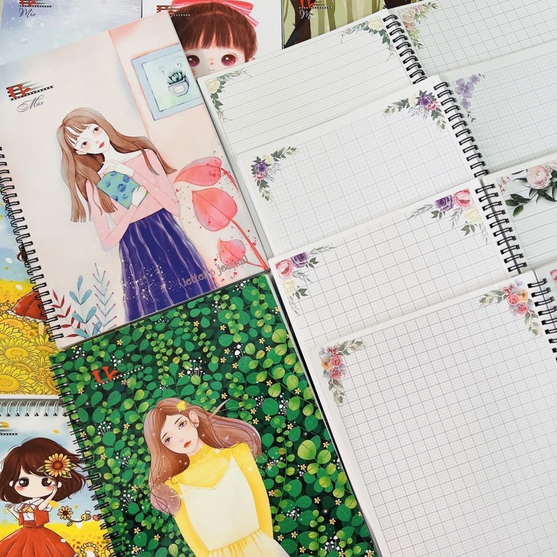 XO Spring notebook, letter practice notebook, 2.5mm, 3mm, 4mm, horizontal, Ha Thanh | Shopee ...