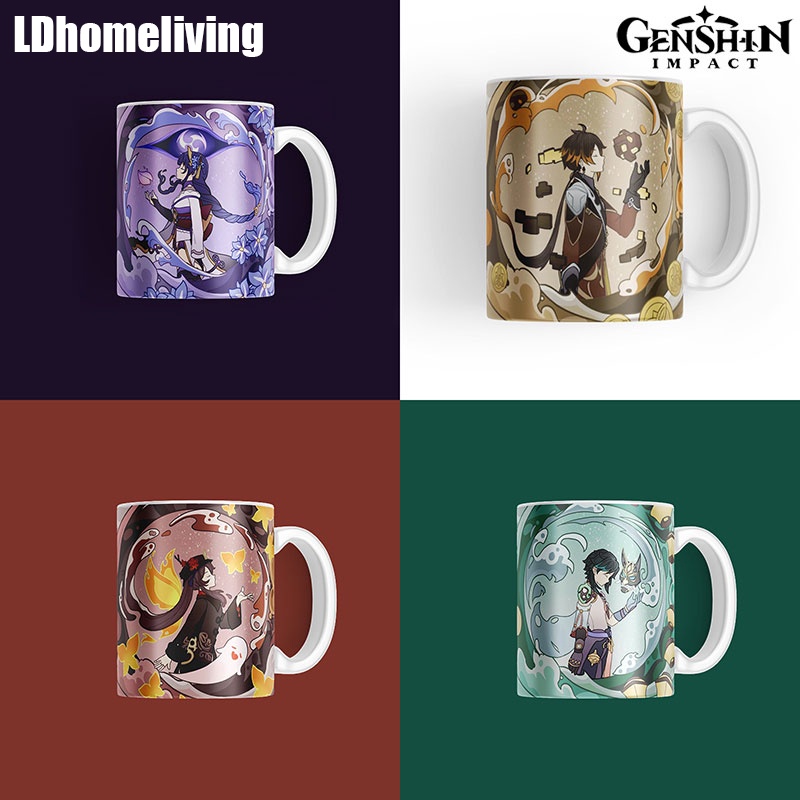 Genshin impact cup genshin hutao kazuha shogun drinking ceramic mug ...
