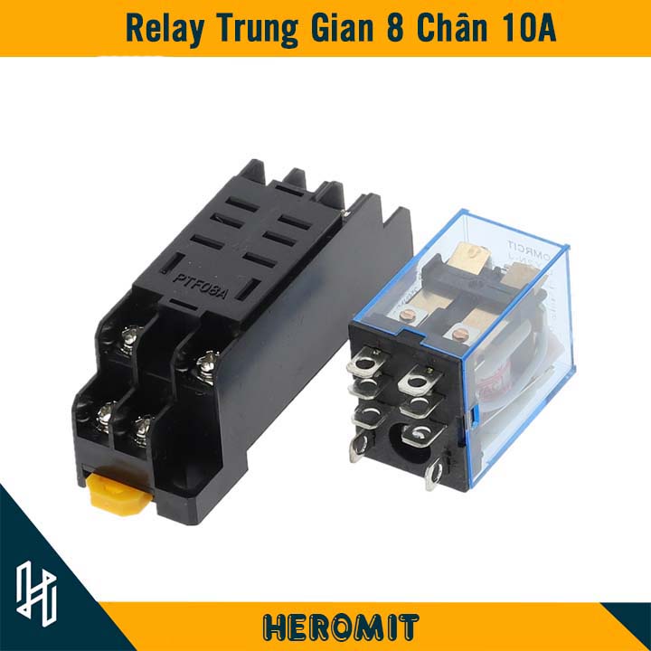 Intermediate relay 8 pins 10A 12v 24v 220vac, LY2N ant relay (with base) | Shopee Philippines