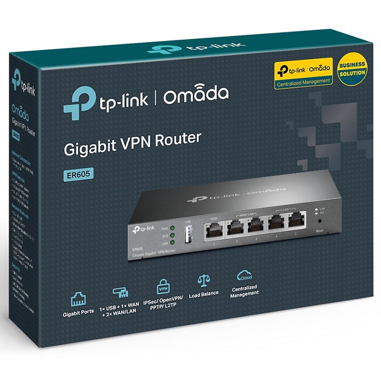 TP-Link TL-ER605 V2.0 (TL-R605) Omada VPN Broadband Load Balancer, 4 ...