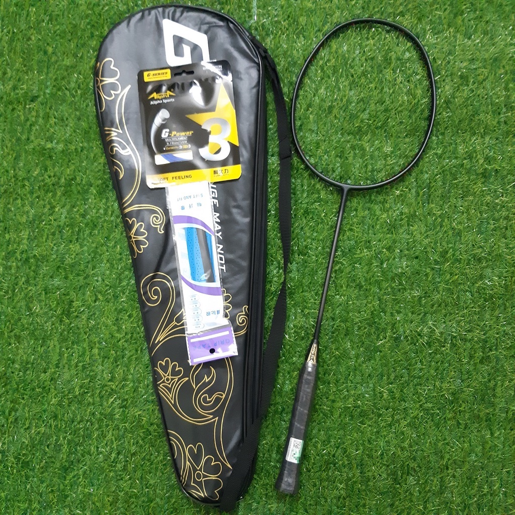 Guangyu badminton racket Black Carbon Frame 4u maximum tension 13.5kg ...
