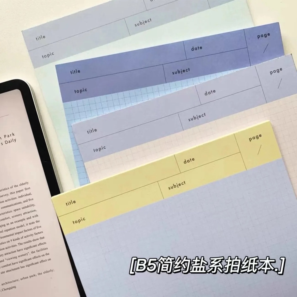 Ohaya 丨 30p B5 Stitching Color notepad Square Photo Paper Book Word Notebook Memo | Shopee ...