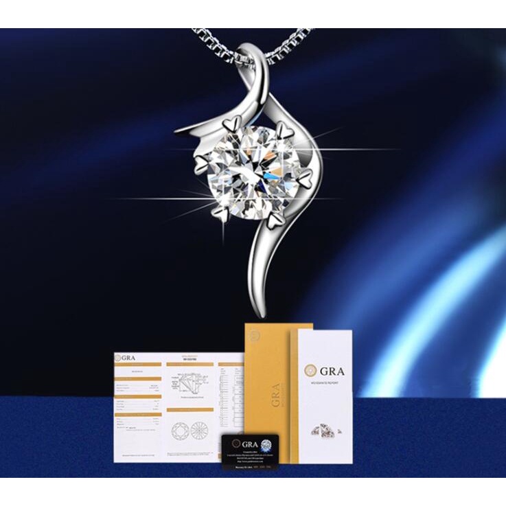 [With Gra Certificate] Real Moissanite Necklace s925 Silver 1 Carat ...