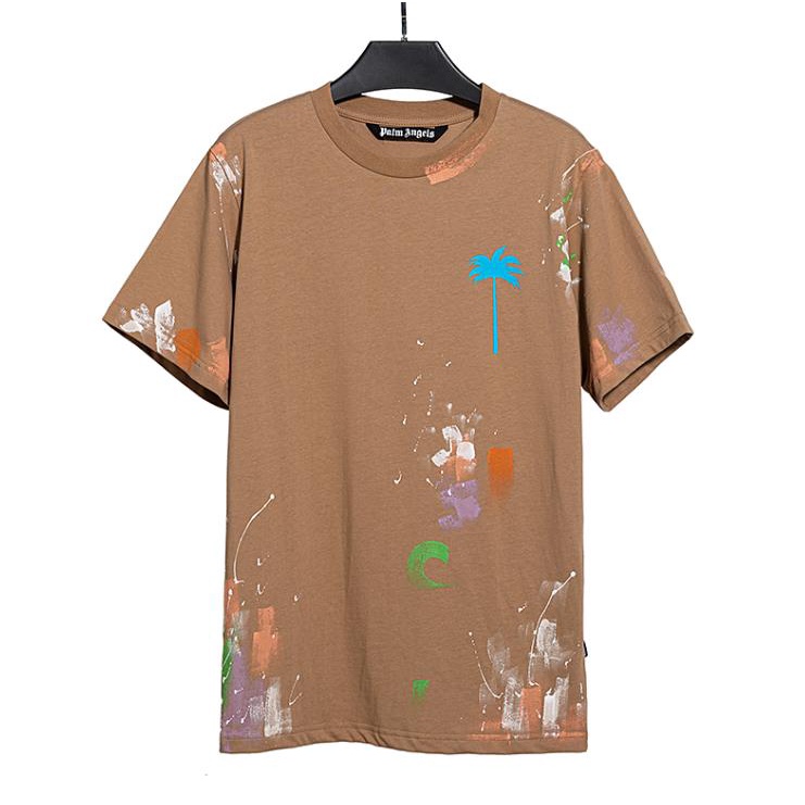 Short Sleeve T-Shirt Round Neck Classic Casual Graffiti Smudge Printing ...