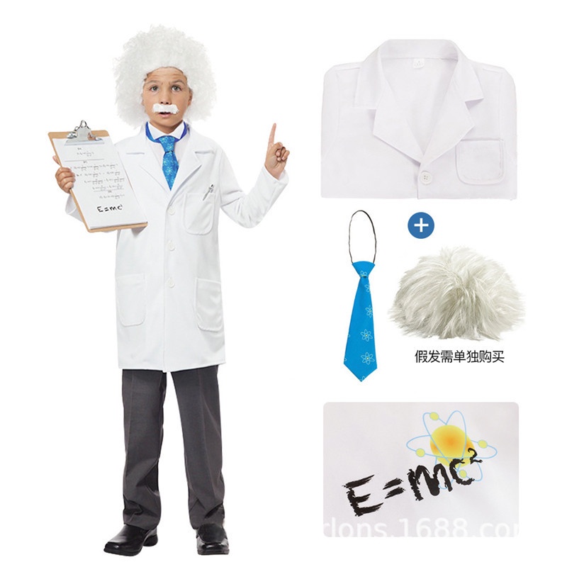 Children Physicist Scientist Cosplay Costumes Sets with Wig for Girl ...
