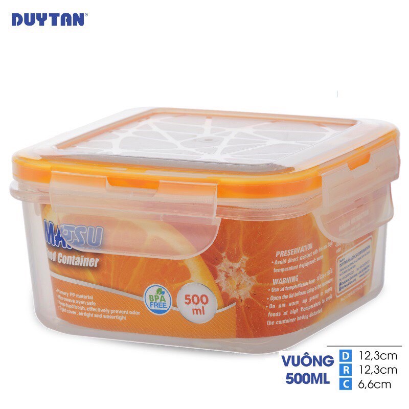 Matsu DUY Tan rectangular - square food box 500ml DUY TAN plastic ...