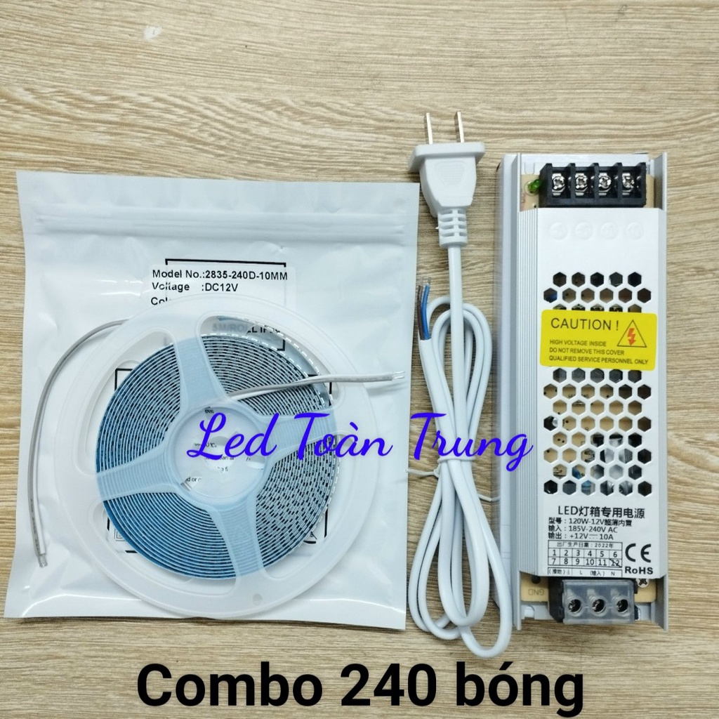 Combo of 240 led strip stickers/meter, 10mm version, 5 meter roll ...
