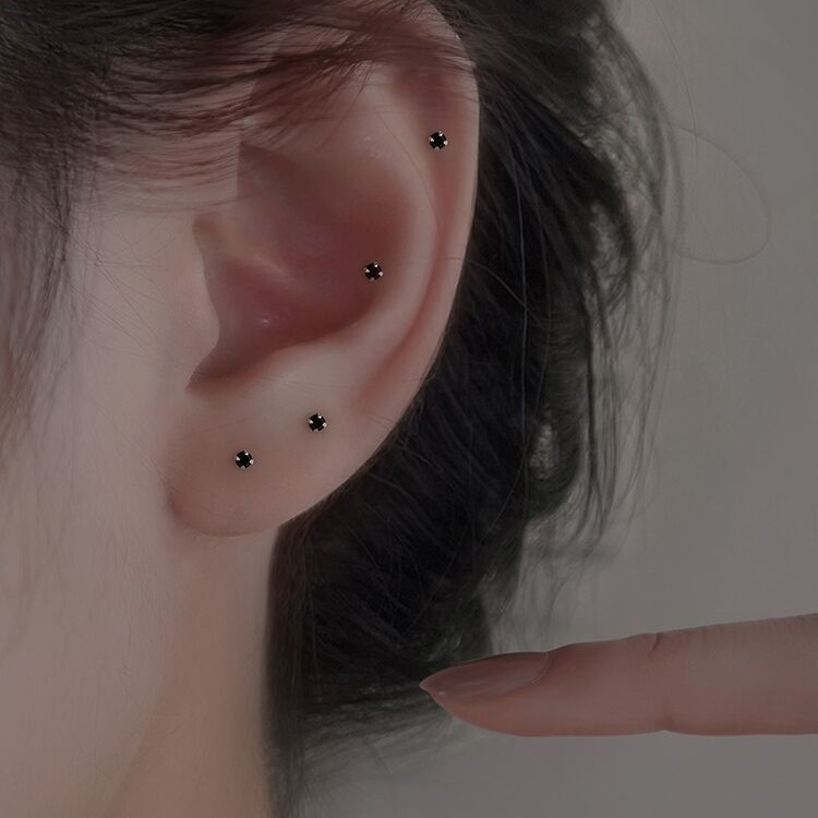 S925 Sterling Silver Ear Bone Nails Earrings Buckle Earrings Screw ...